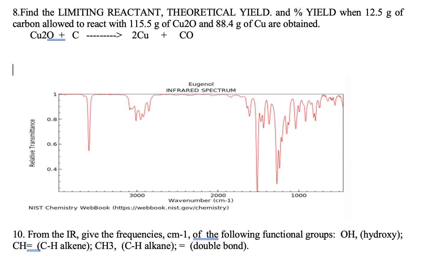Solved 8.Find the LIMITING REACTANT, THEORETICAL YIELD. and | Chegg.com