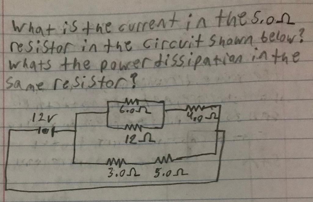 Solved resistor in the circuit sham below? whats the power | Chegg.com