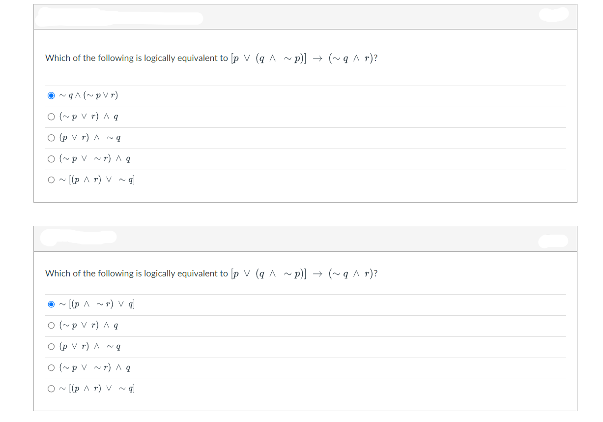 Solved ich of the following is logically equivalent to | Chegg.com