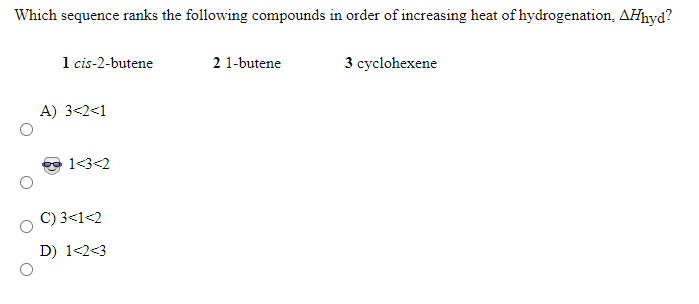 Solved Which sequence ranks the following compounds in order | Chegg.com