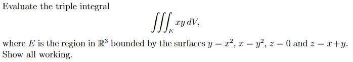 Solved Evaluate the triple integral SIDE «udv, where E is | Chegg.com