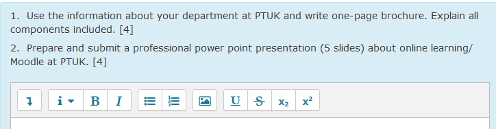 Solved 1. Use the information about your department at PTUK | Chegg.com