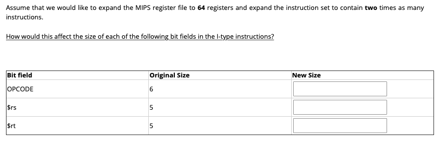 Solved Assume that we would like to expand the MIPS register | Chegg.com