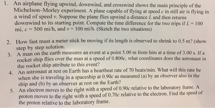 Solved An airplane flying upwind, downwind, and crosswind | Chegg.com
