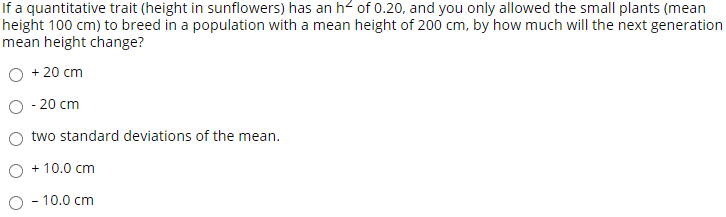 Solved If a quantitative trait (height in sunflowers) has an | Chegg.com