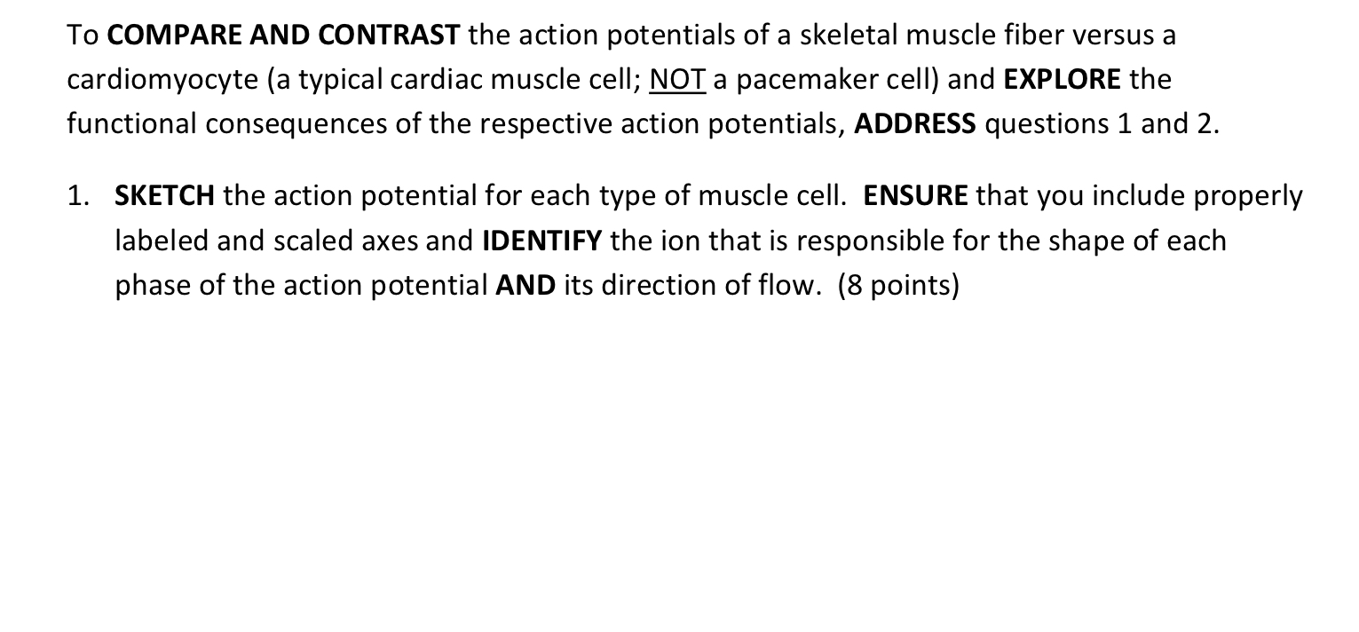 Solved To COMPARE AND CONTRAST the action potentials of a | Chegg.com