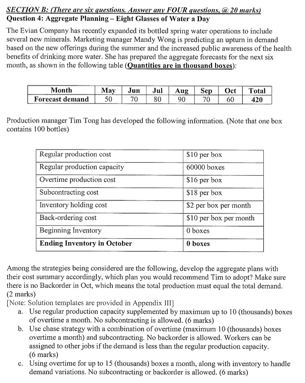 Solved Section B There ﻿are Six Questions Answer Any Four