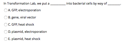 Solved This is a figure of the PGLO that we transformed into | Chegg.com