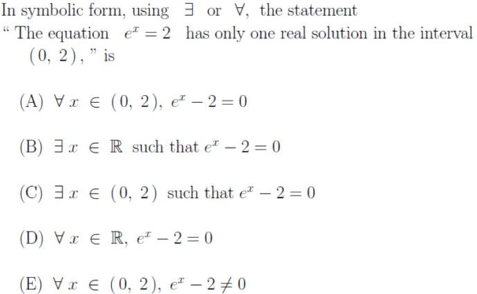 Solved In symbolic form, using 3 or V, the statement " The | Chegg.com