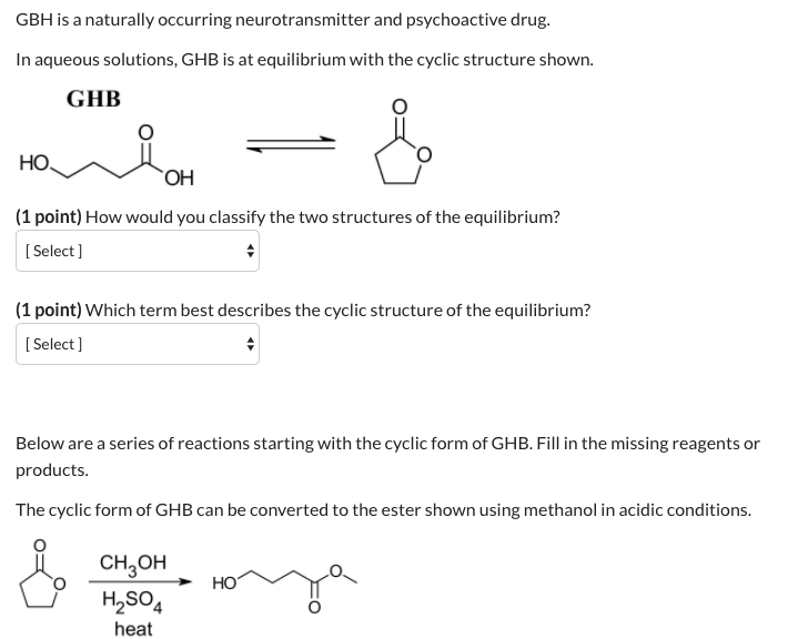 Solved GBH is a naturally occurring neurotransmitter and | Chegg.com
