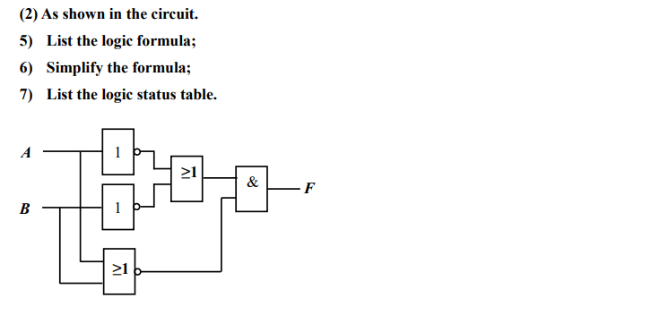 Solved (2) As shown in the circuit. 5) List the logic | Chegg.com