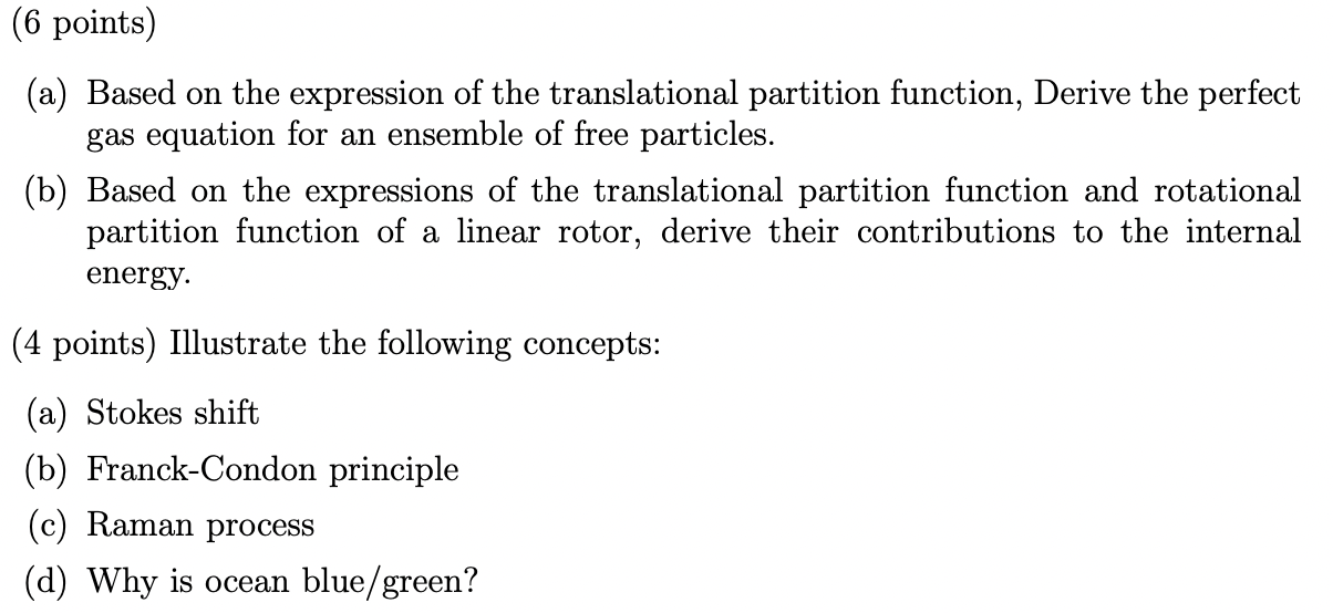 Solved (6 points) (a) Based on the expression of the | Chegg.com