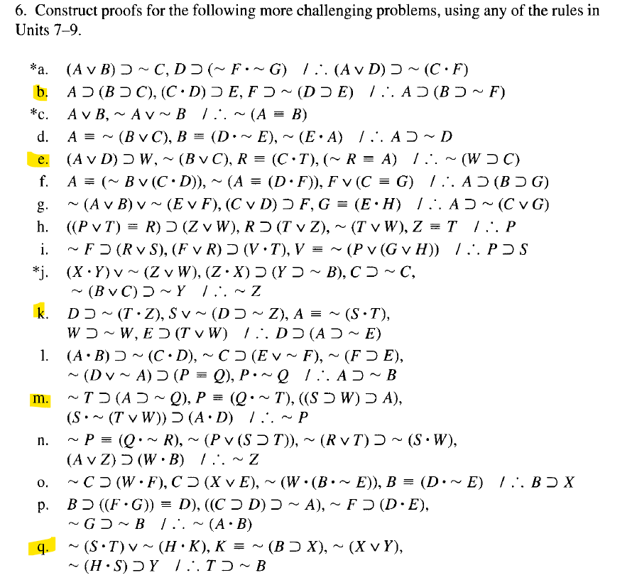 6. Construct proofs for the following more | Chegg.com