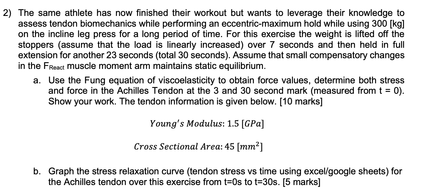 2) ﻿The same athlete has now finished their workout | Chegg.com