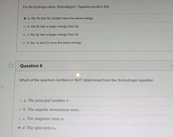 Solved For The Hydrogen Atom Schrodingers Equation