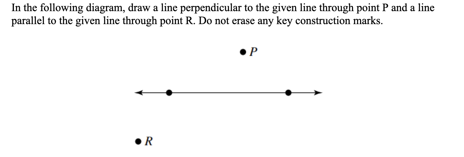 Solved In the following diagram, draw a line perpendicular | Chegg.com