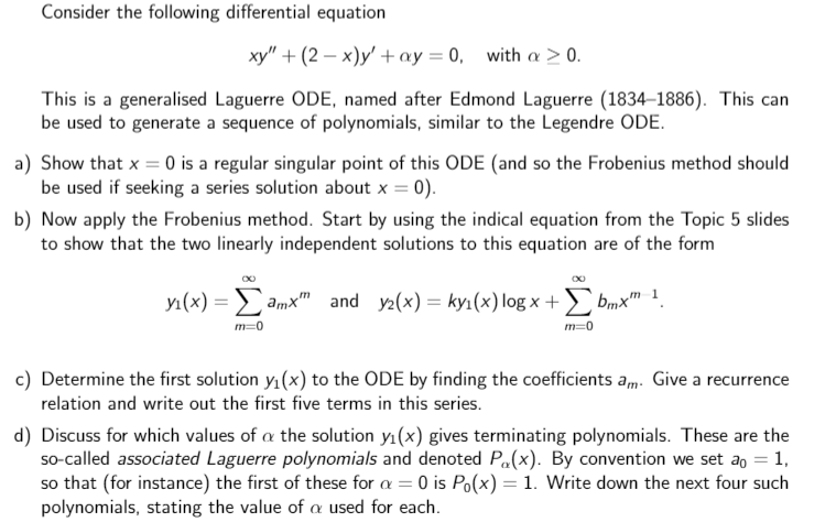 Solved Consider the following differential equation xy" + (2 | Chegg.com