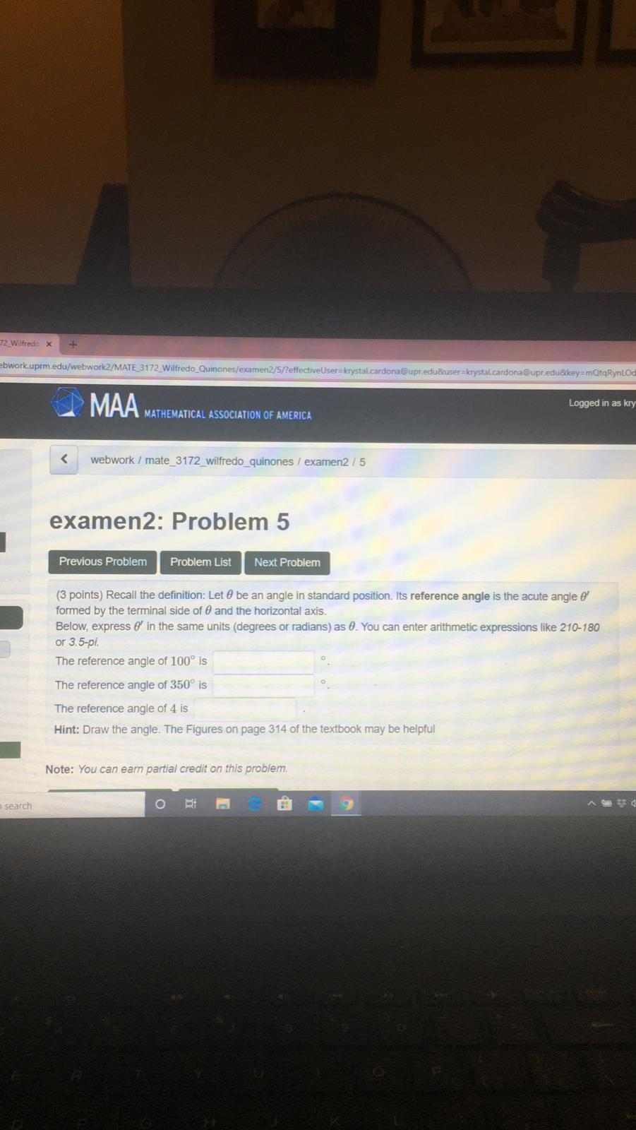 Solved 2 Wilfredo x + -bwork uprm.edu/webwork2/MATE | Chegg.com