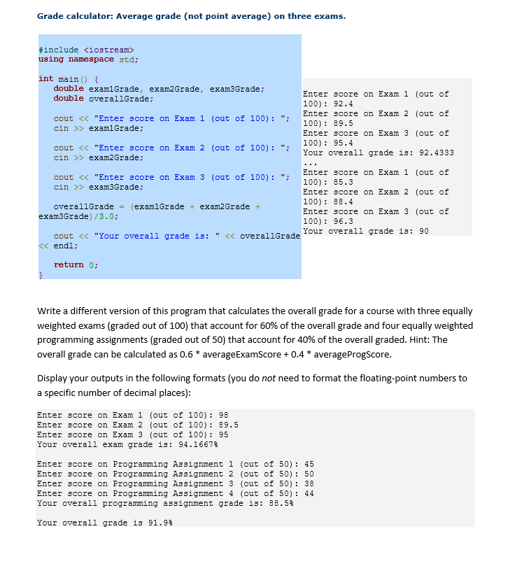 Solved Lab 3 Calculations Objectives: Write C++ programs | Chegg.com