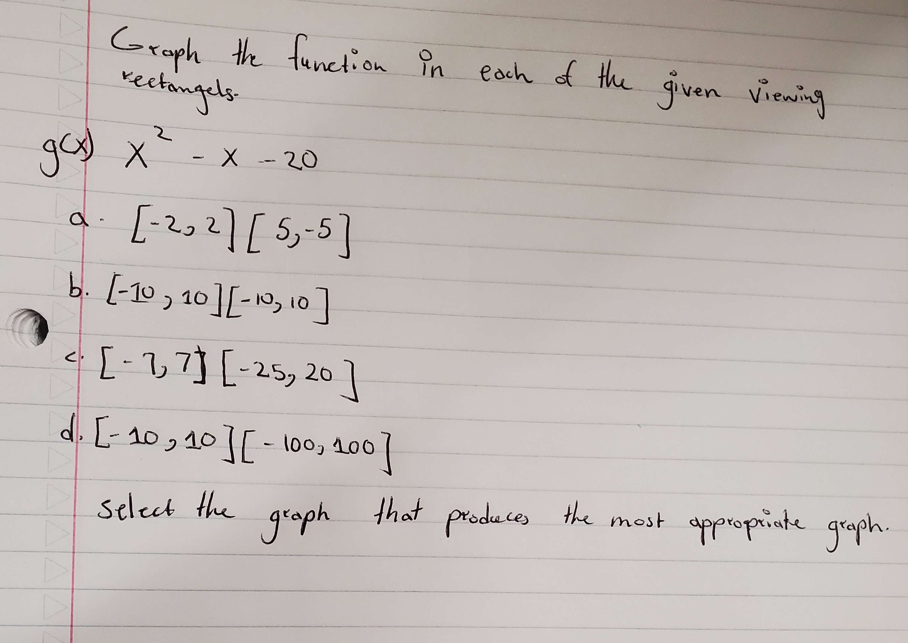 Solved Graph the function in each of the given viewing | Chegg.com