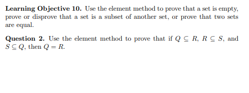 Solved Learning Objective 10. Use the element method to | Chegg.com