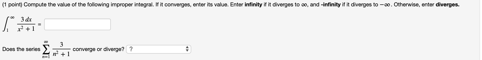 Solved (1 point) Determine whether the following series | Chegg.com
