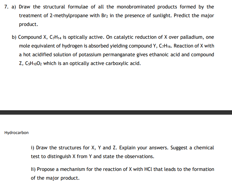 Solved a) ﻿Draw the structural formulae of all the | Chegg.com
