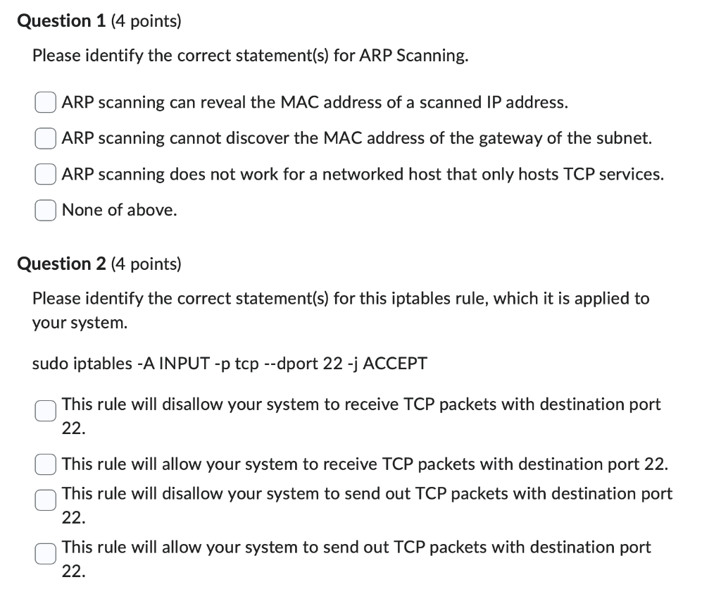 Solved Question 1 (4 points) Please identify the correct | Chegg.com