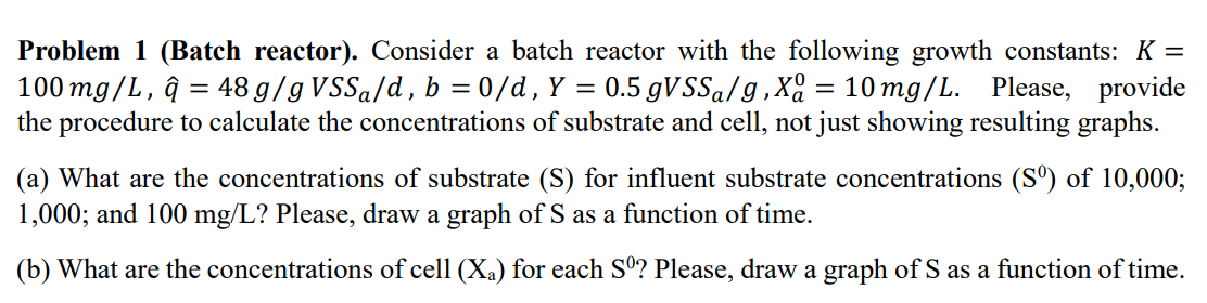 Solved Problem 1 (Batch reactor). Consider a batch reactor | Chegg.com