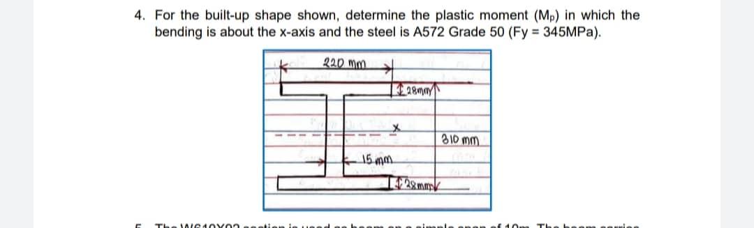 Solved 4. For the built-up shape shown, determine the | Chegg.com