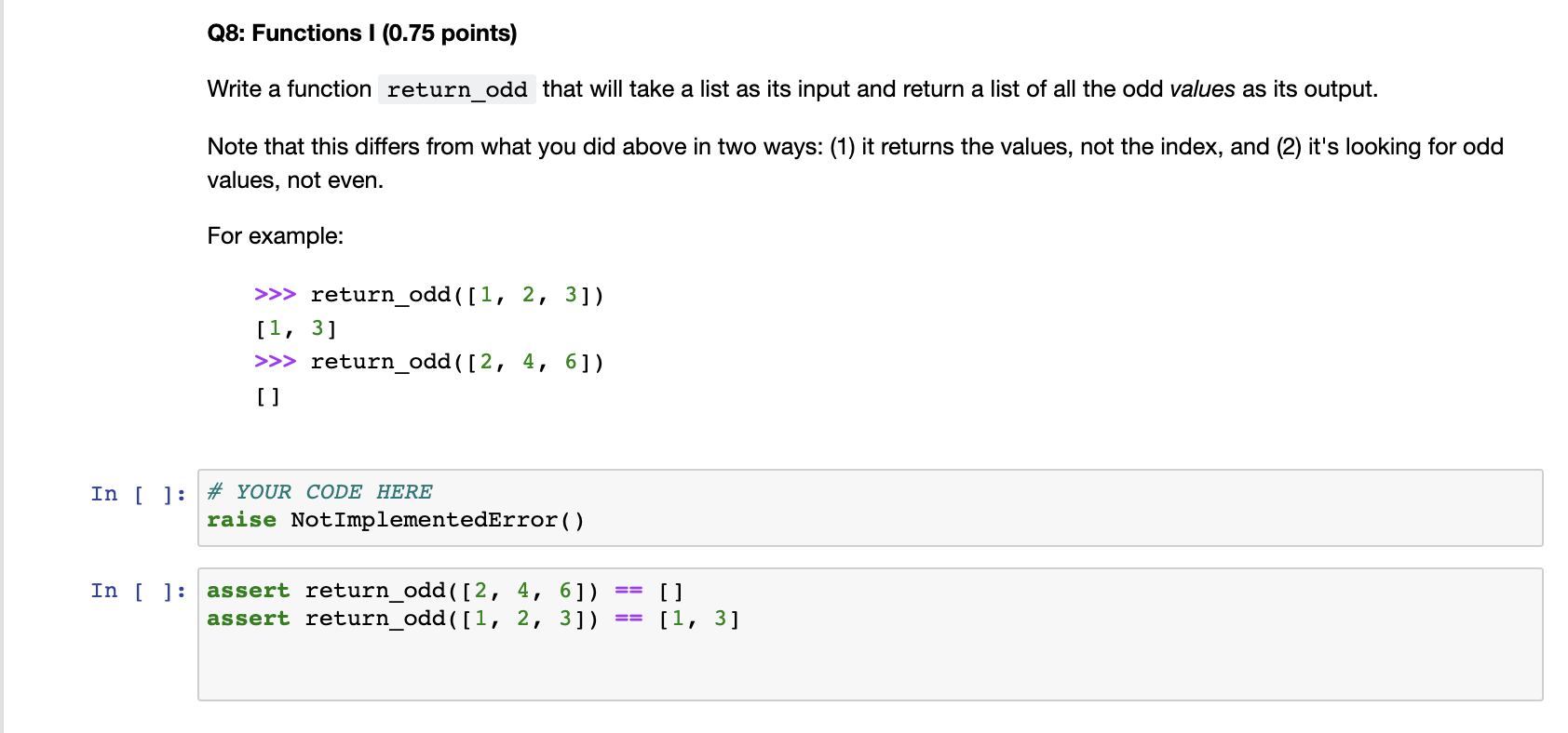 Solved Q8 Functions I 075 Points Write A Function 4580
