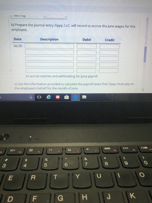 Zippy, LLC has one employee who has worked | Chegg.com