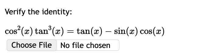 Solved Verify the identity: | Chegg.com