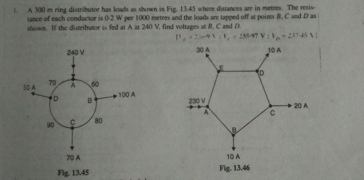 Solved 1. A 300 m ring distributor has loads as shown in | Chegg.com