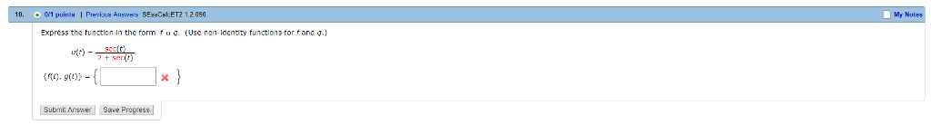 Solved My Express the tunction In the form foq. (Use | Chegg.com