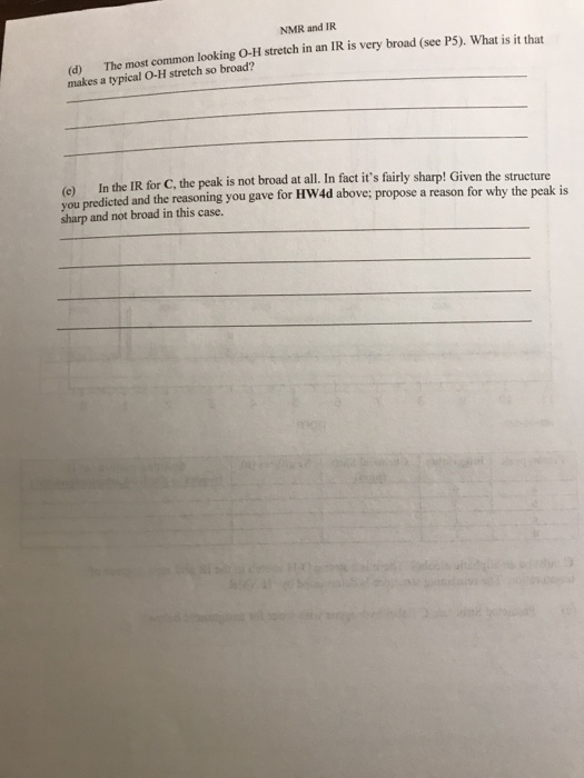 Solved NMR and IR Post-Lab Questions Name: HW1. A student | Chegg.com