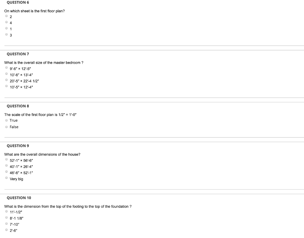 QUESTION 6 On which sheet is the first floor plan? 2 | Chegg.com