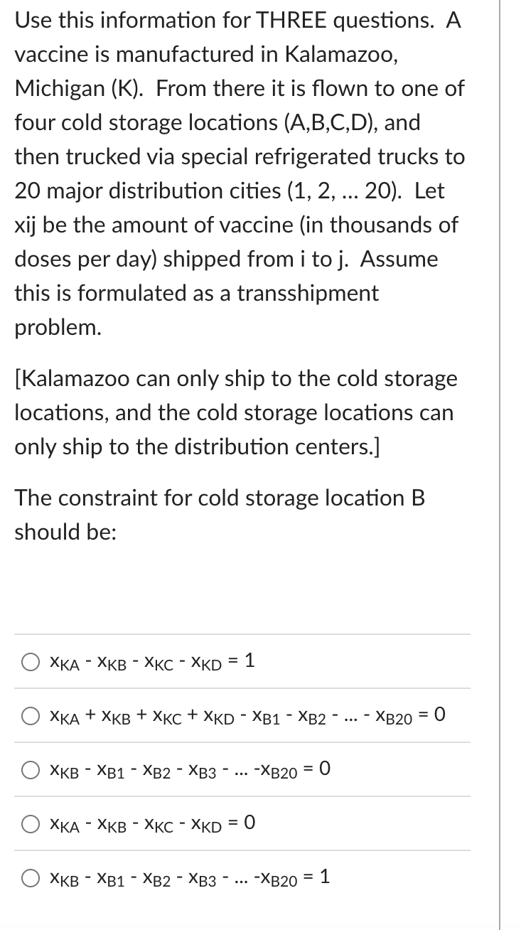 Solved Use this information for THREE questions. A vaccine | Chegg.com