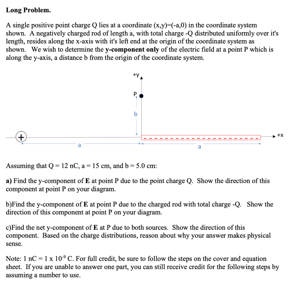 Solved Long Problem. A single positive point charge Q lies | Chegg.com