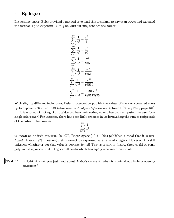 Solved 4 Epilogue In the same paper, Euler provided a method | Chegg.com