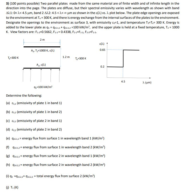 3) (100 points possible) Two parallel plates made | Chegg.com