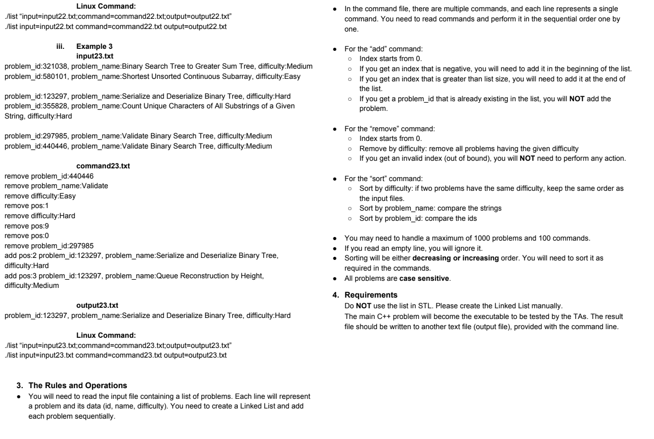 Solved C++ Linked list with ArgumentManager.h Follow the | Chegg.com