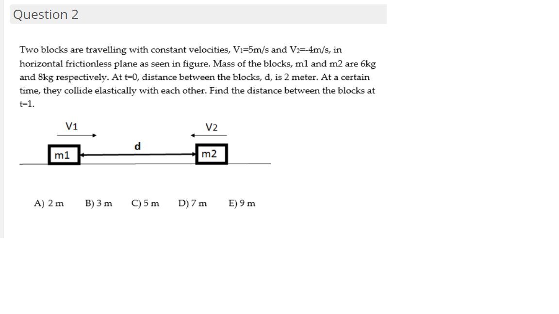 Solved Question 2 Two blocks are travelling with constant | Chegg.com