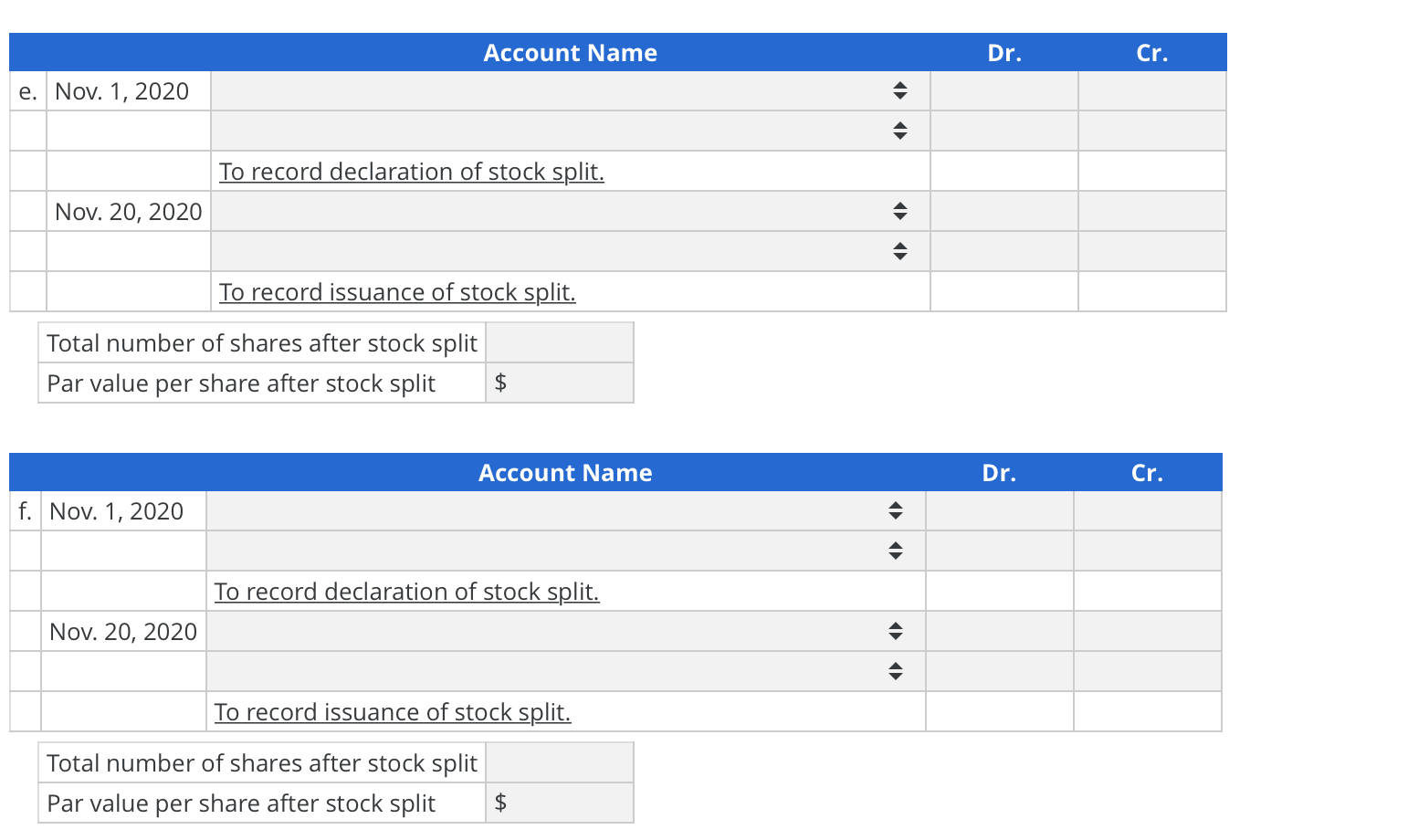 Solved Recording Stock Dividends and Stock Splits The | Chegg.com