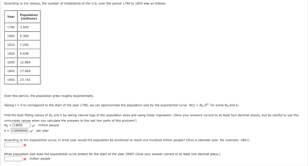 Solved According to the census, the number of inhabitants of | Chegg.com