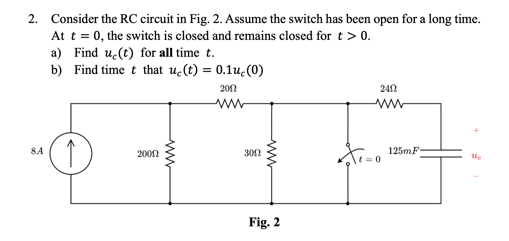 Solved 2. Consider the RC circuit in Fig. 2. Assume the | Chegg.com Solved 2. Consider the RC circuit in Fig. 2. Assume the | Chegg.com