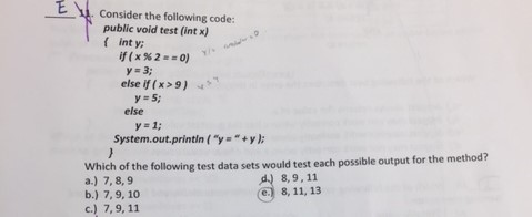 Solved Consider the following code public void test (int x) | Chegg.com