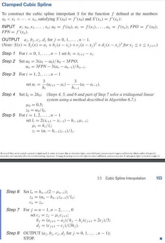 Solved To construct the cubic spline interpolant \\( S \\) | Chegg.com