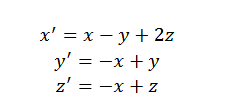 Solved x′=x−y+2zy′=−x+yz′=−x+z | Chegg.com