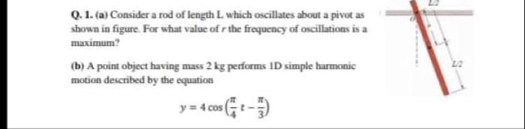 Solved Q. 1. (a) Consider a rod of length L which oscillates | Chegg.com